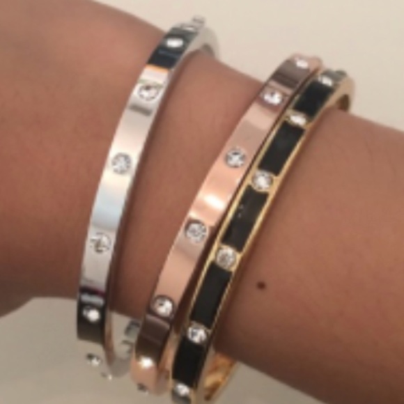 kate spade | Jewelry | Kate Spade Set In Stone Hinged Bangle Silver ...